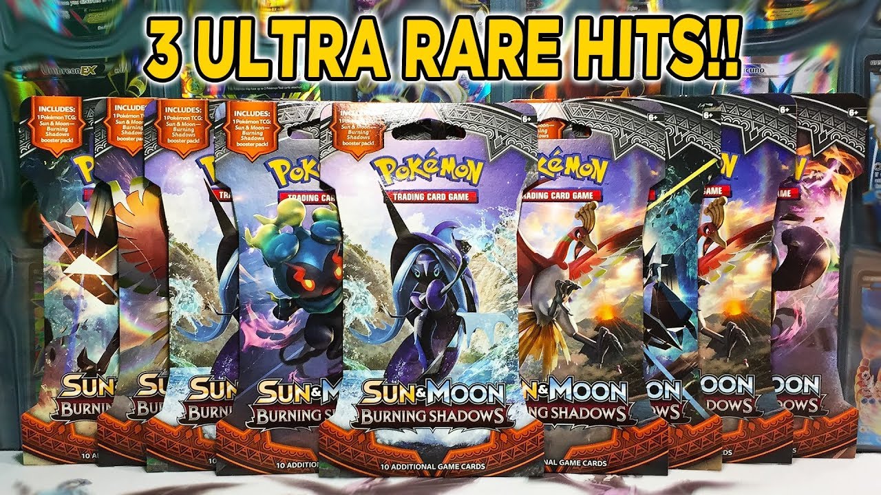 3 ULTRA RARE HITS! Burning Shadows Sleeved Pokemon Booster Pack Opening ...