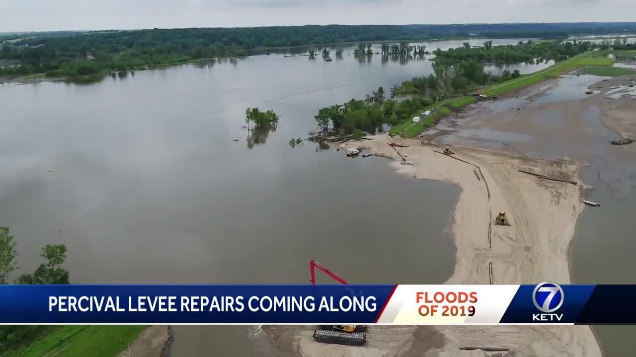 First phase of Percival levee breach repairs nearing completion - YouTube