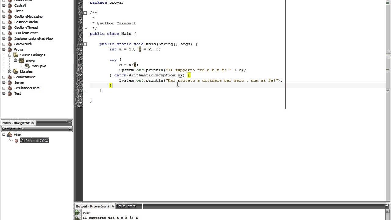 Java - 31 - Gestire le eccezioni: try-catch - YouTube