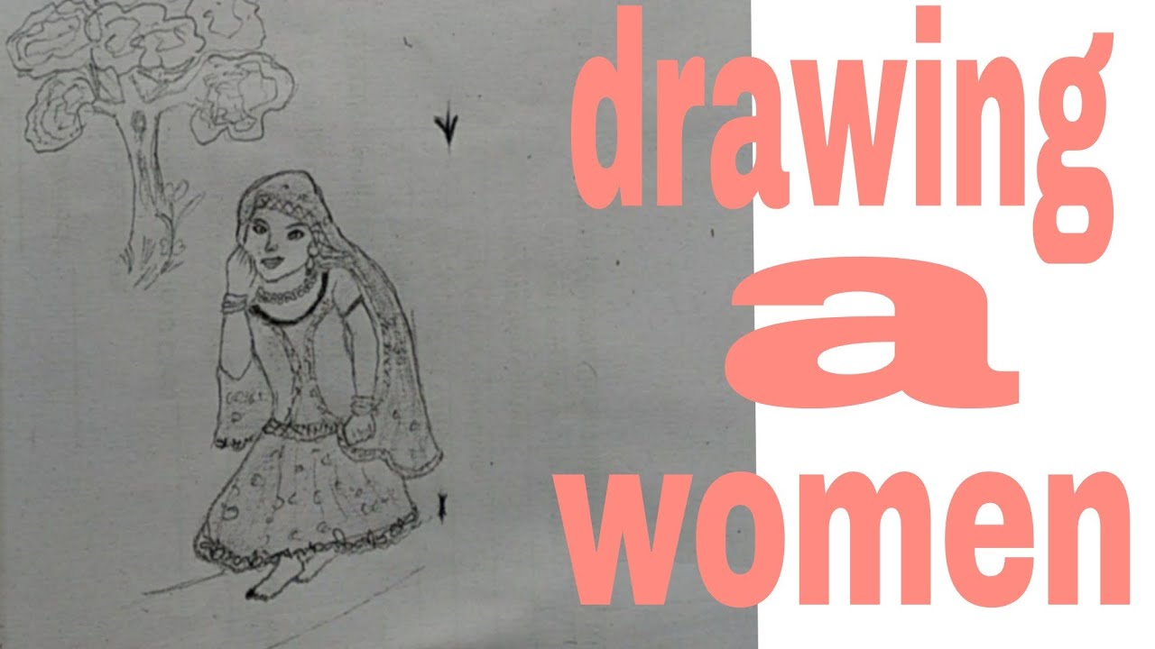 How to draw a woman||Aurat ka chitr kaise banaye#Rekha Art - YouTube