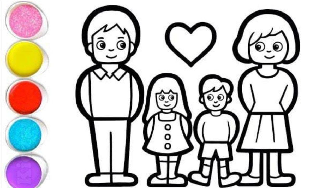 Drawing and Coloring a Family of 4💕 | Drawing, Painting & Coloring for ...