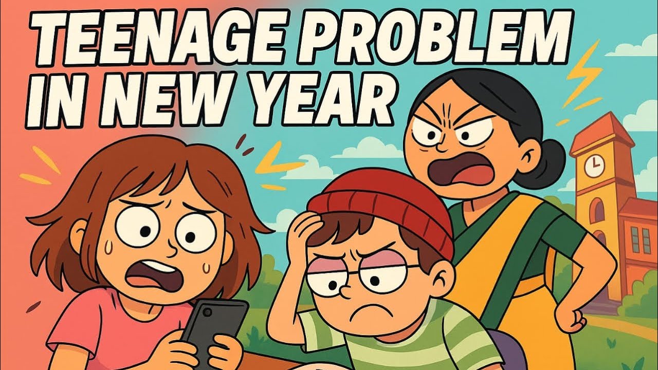 Teenage Life Problems on New Year – Full Comedy Cartoon! - YouTube