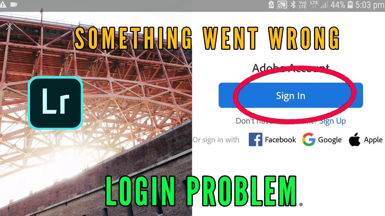 LIGHTROOM LOGIN PROBLEM | LIGHTROOM SIGN IN | LIGHTROOM SOMETHING WENT ...