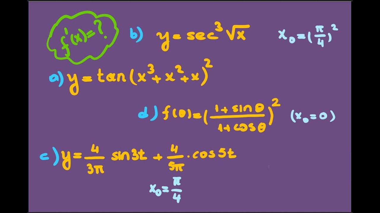 TRİGONOMETRİK FONKSİYONLARIN TÜREVİ, FORMÜLLER, AYT, ÖABT - YouTube