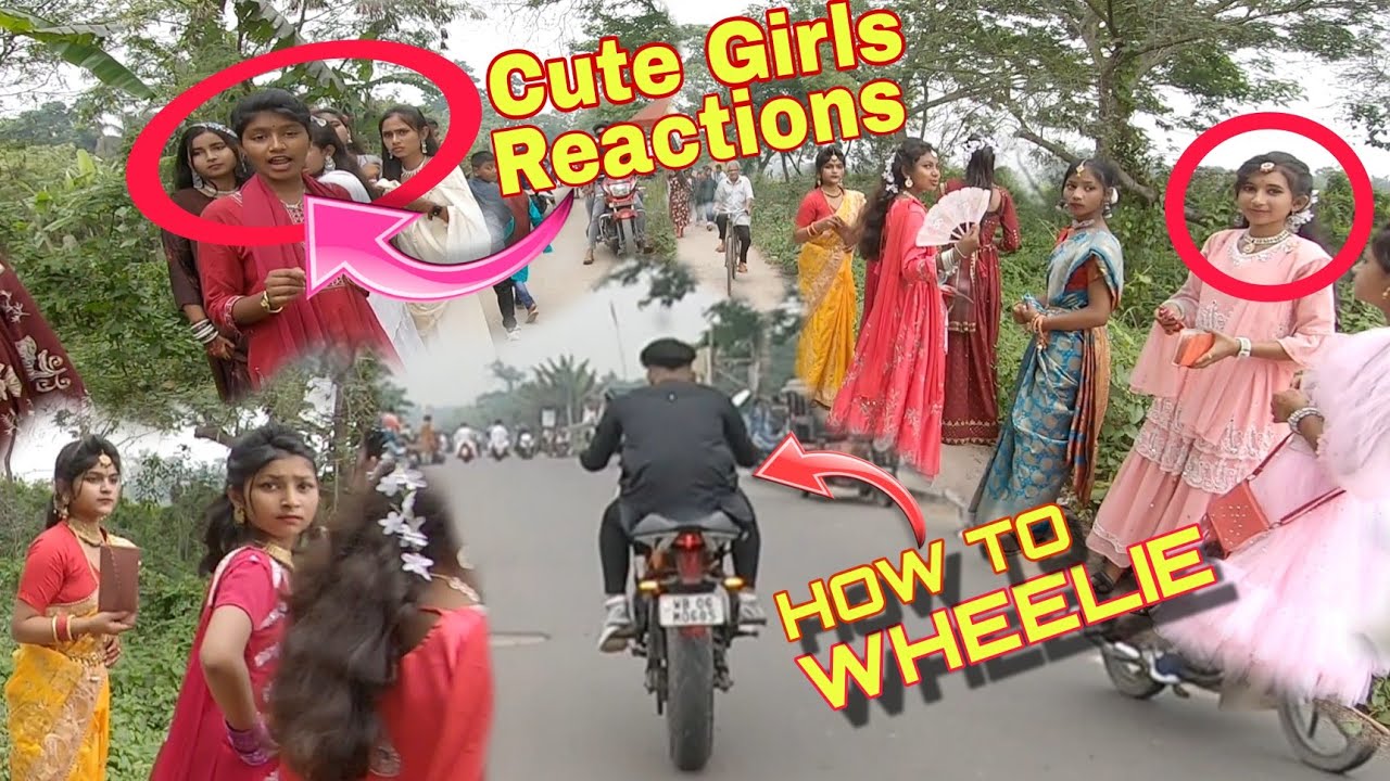 How to wheelie and cute girls Reactions🥰.Cute girls wow Reactions #cute ...