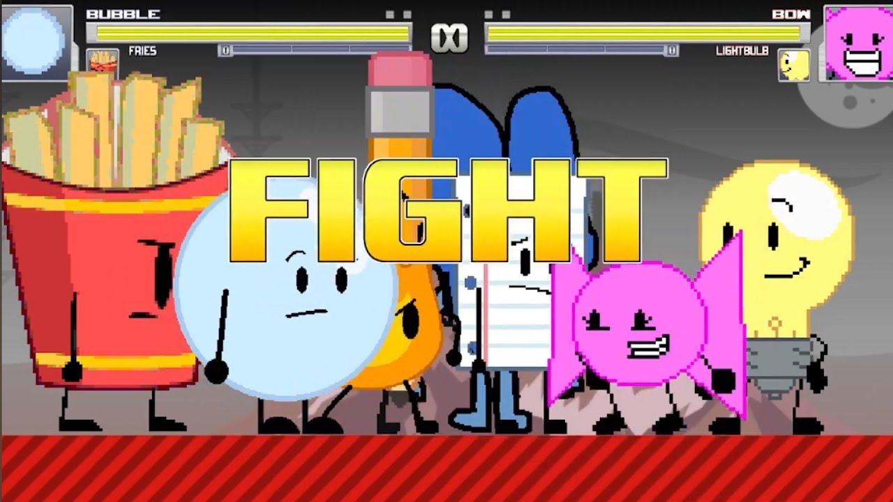 Bubble, Fries, Firey & Pencil vs. Bow, Lightbulb, Lightbulb & Four ...
