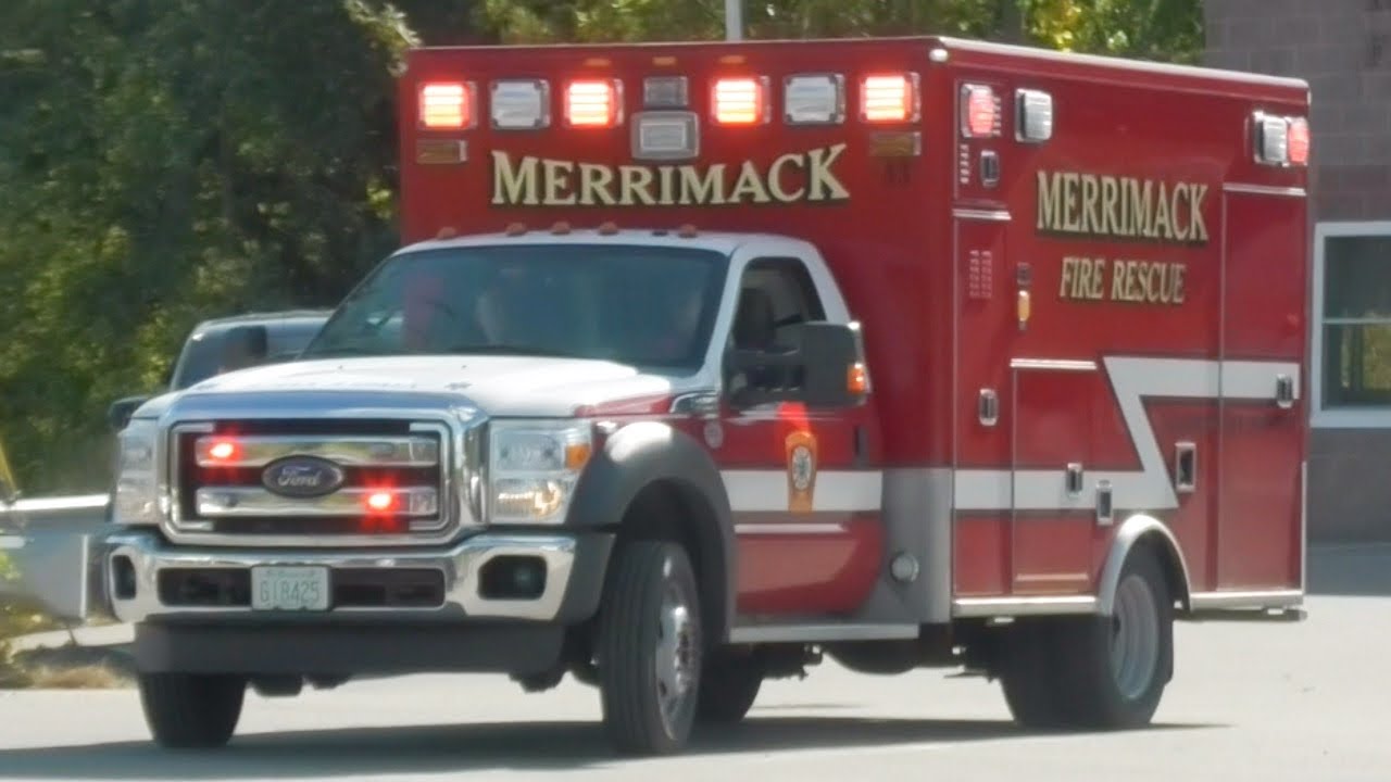 Merrimack, NH Fire Department Ambulance 3 Responding - YouTube