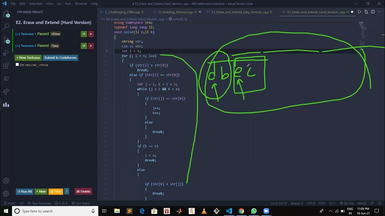 Codeforces Round #726 (Div. 2) ||E1 and E2. Erase and Extend - YouTube
