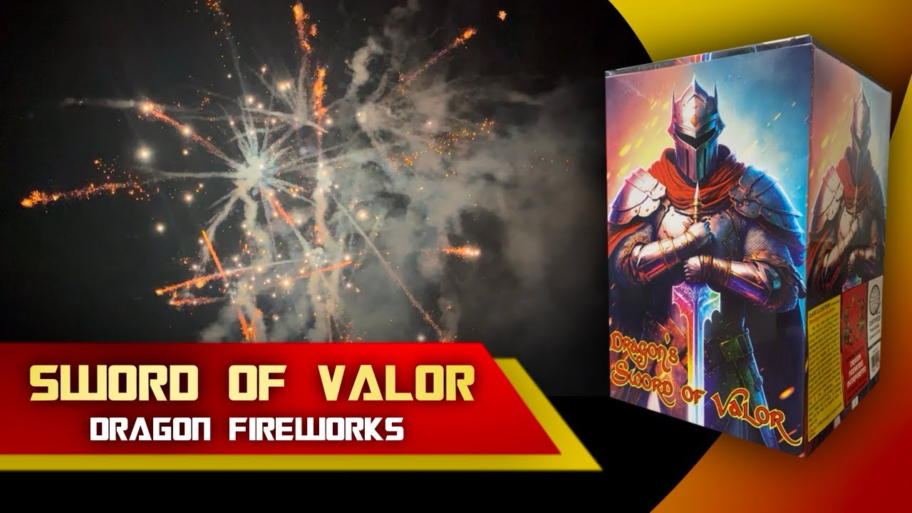 SWORD OF VALOR 16 SHOTS BY DRAGON FIREWORKS - YouTube