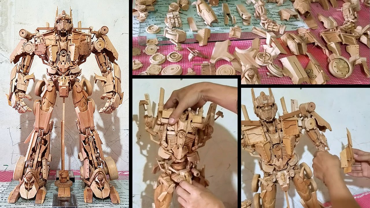 Optimus Prime Wooden Model Kit Build - YouTube