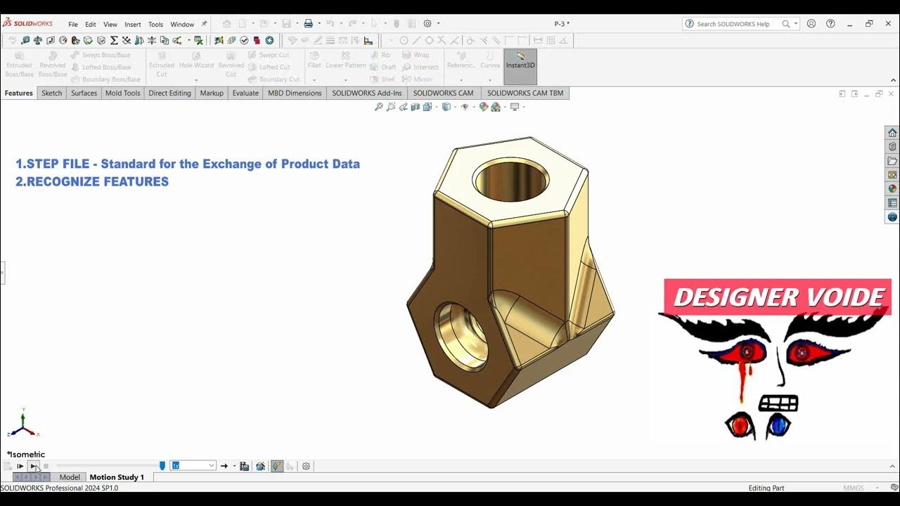 WHY DO WE USE STEP FILES IN SOLIDWORKS AND HOW TO USE FEATUREWORKS , FEATURE RECOGNITION - YouTube