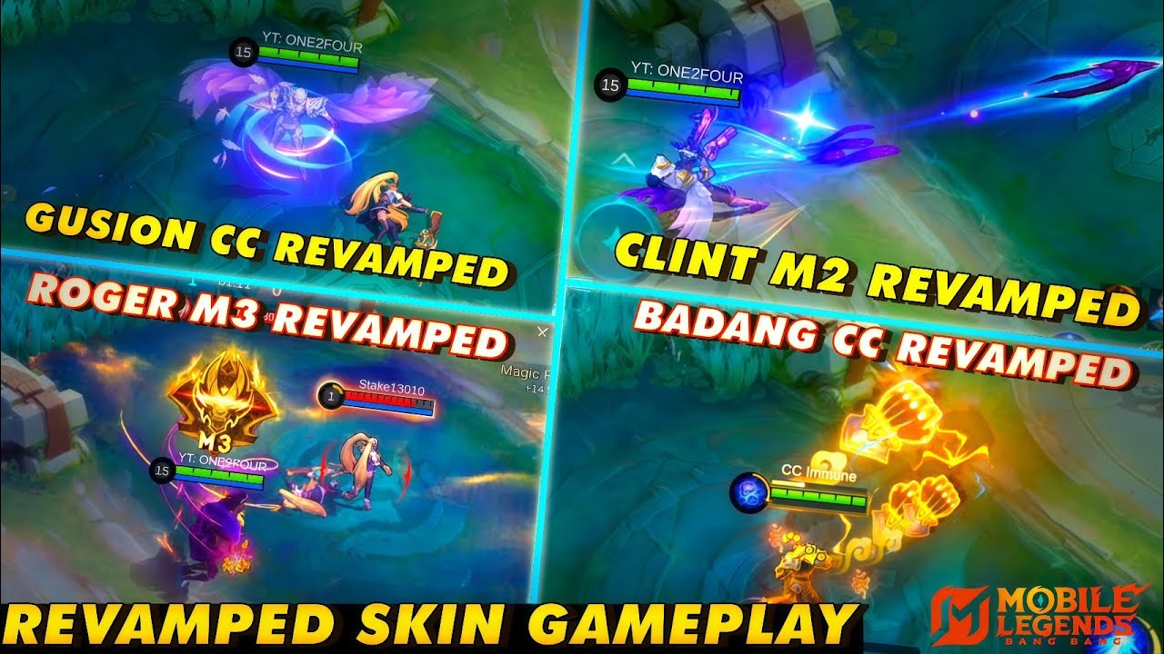 4 REVAMPED SKIN GAMEPLAY | GUSION BADANG COLLECTOR | ROGER M3 | CLINT ...