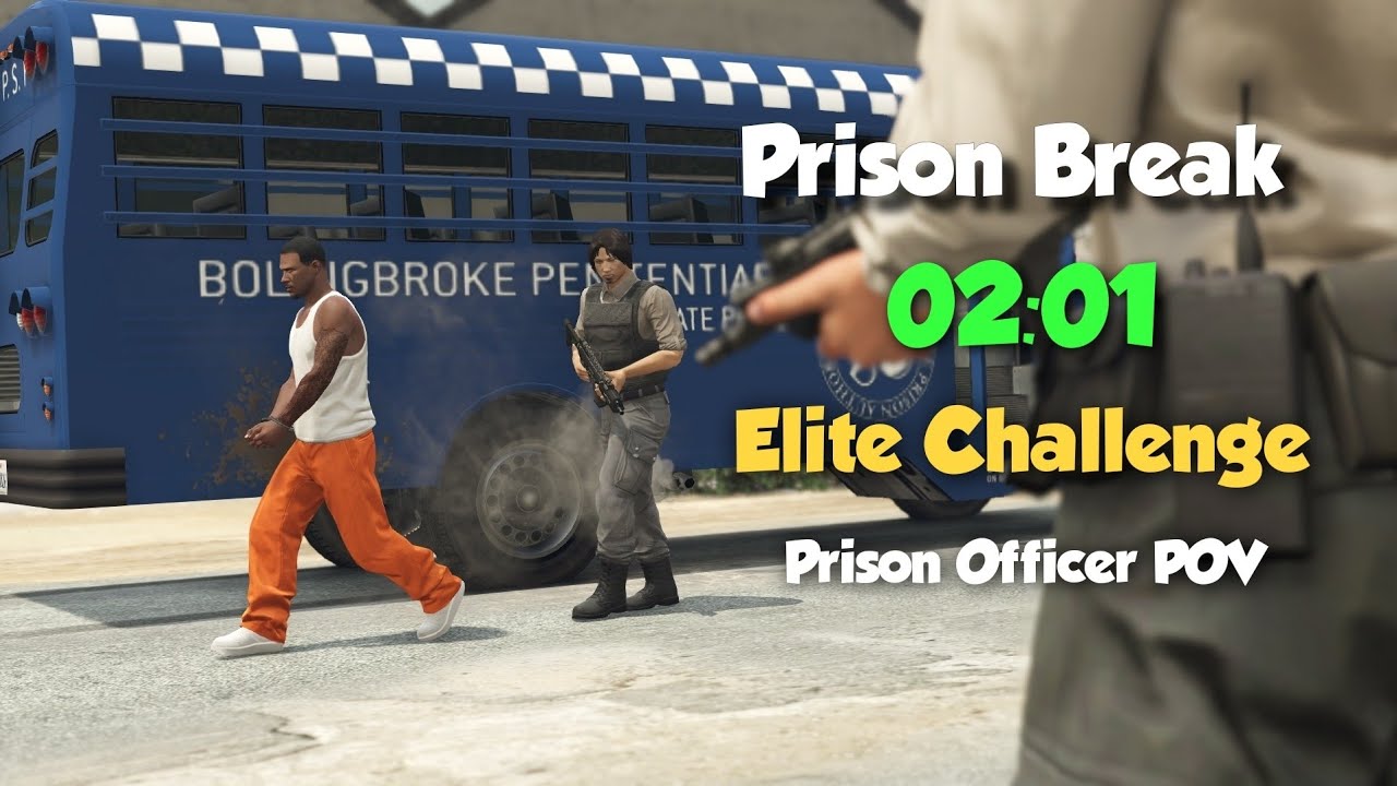 GTA ONLINE - Prison Break 02:01 Elite Challenge Prison Officer POV [ By ...