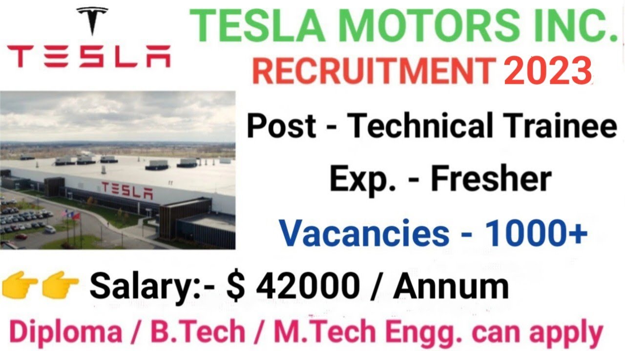 Tesla Fresher Recruitment 2023 I Fresher Jobs I Mechanical Jobs I ...