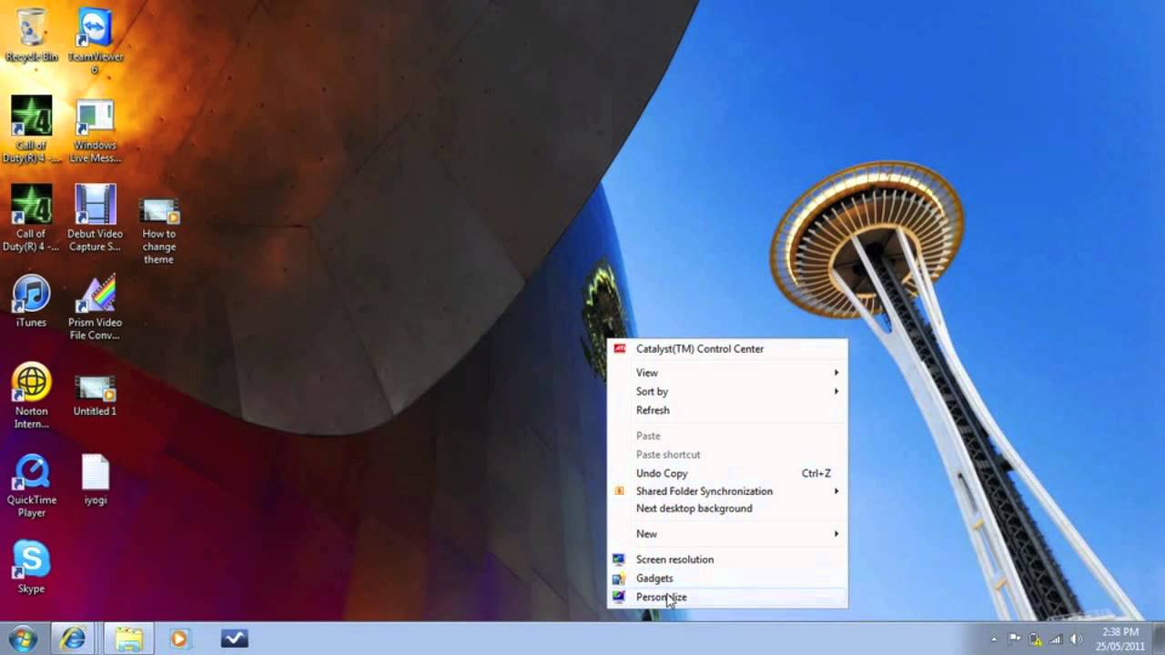 How To Change Windows 7 Theme | Windows 7 How to - YouTube