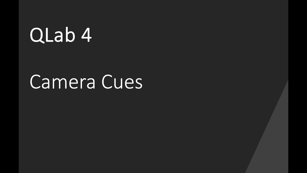 QLab4배워보기_22_Camera Cues - YouTube