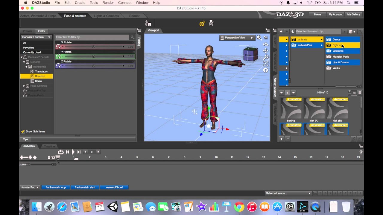 DAZ Studio animation attempt - YouTube