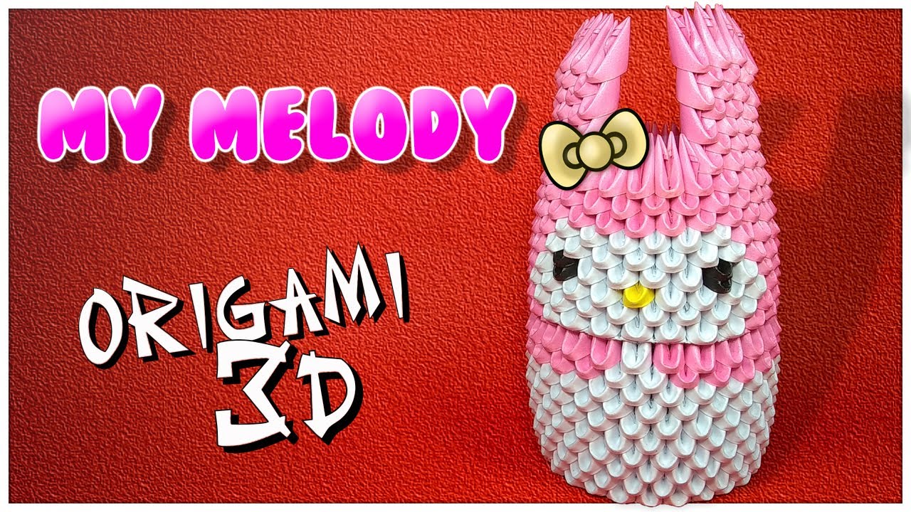 My Melody Origami 3D 🐇 How to Make My Melody 3d Origami - YouTube