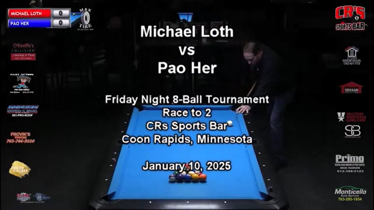 MIchael Loth vs Pao Her - Live stream billiards pool match # ...