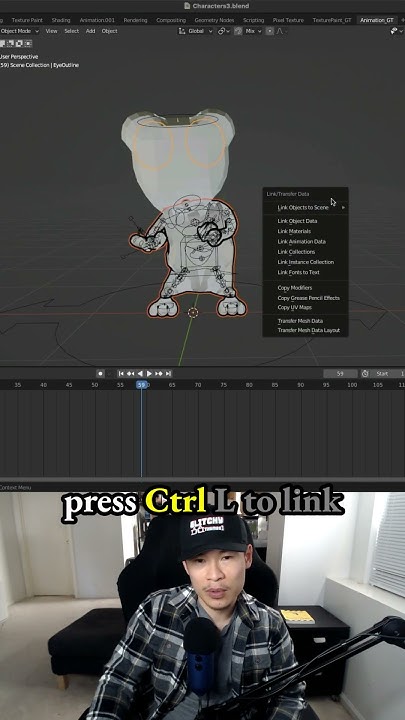 How to link & copy outline material / modifier from body to other separate objects in Blender ...
