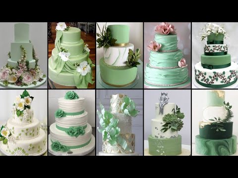 Light Green Colour Cake Design || Cake Design || Two Layer Cake ...