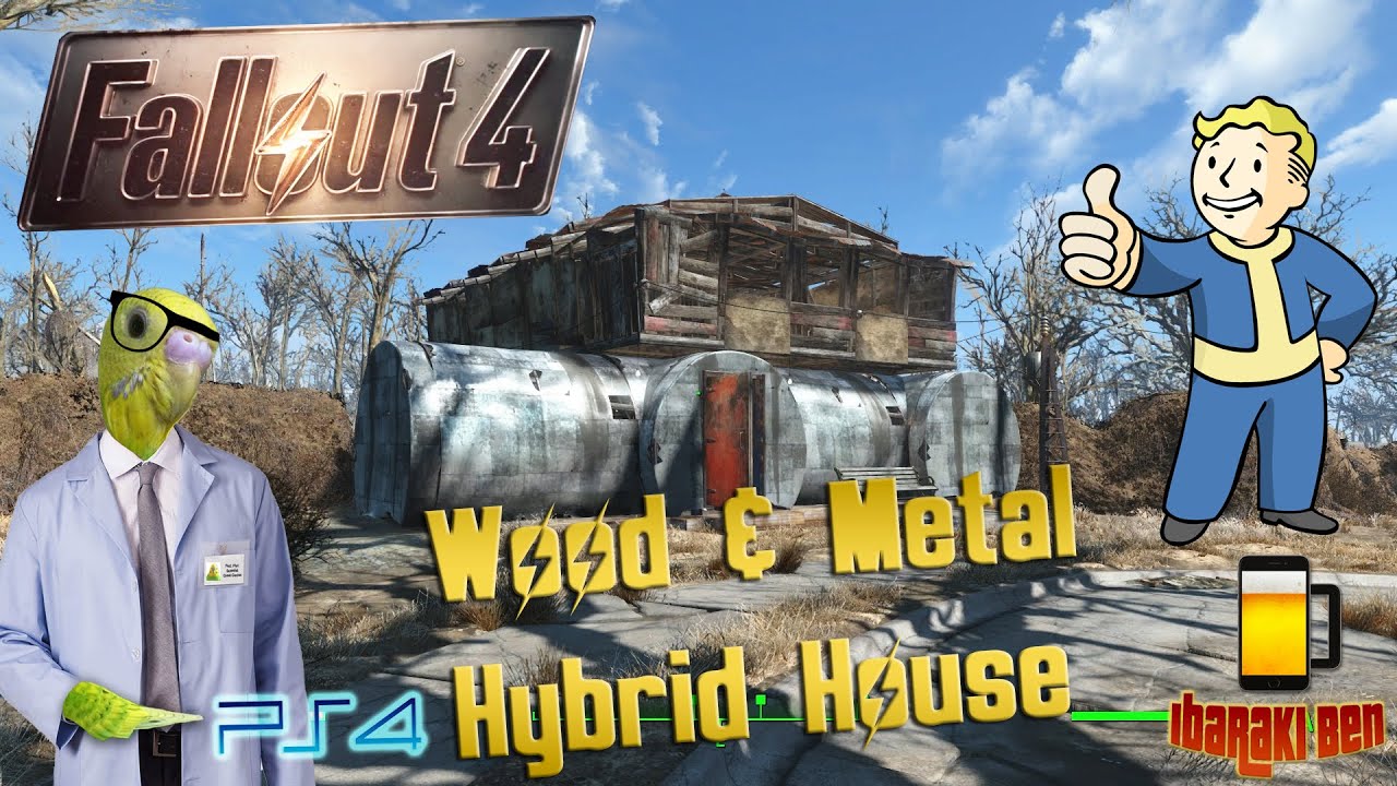 Fallout 4 Perfect Settlements - Two Floor Metal & Wood House - YouTube