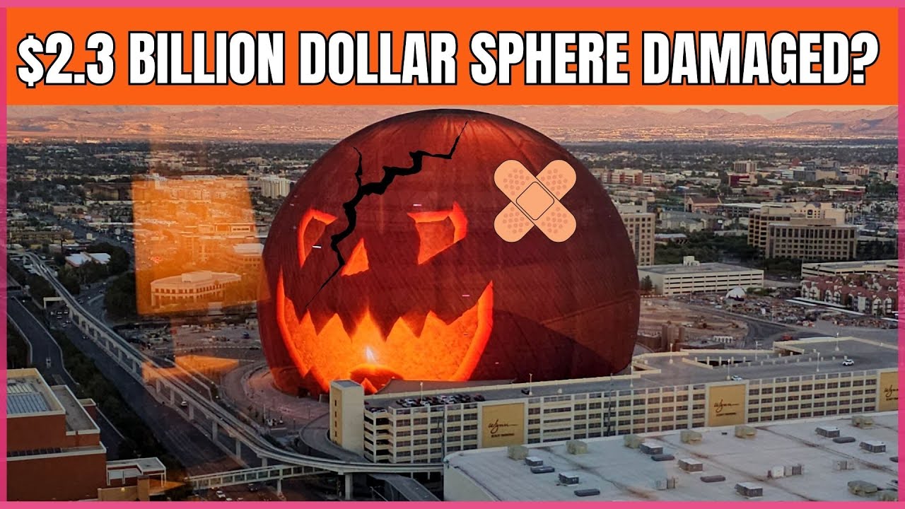 Las Vegas MSG Sphere SHOWING DAMAGE after 3 Weeks, View from Palazzo ...