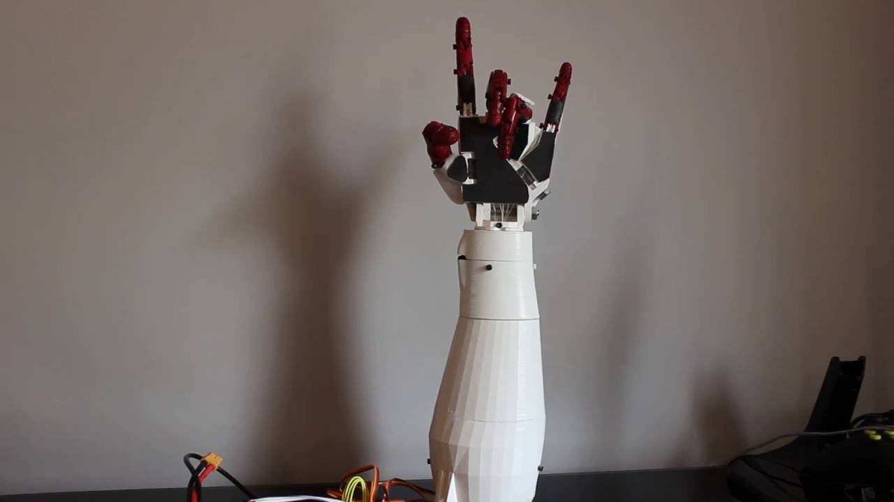 InMoov robot left hand - YouTube
