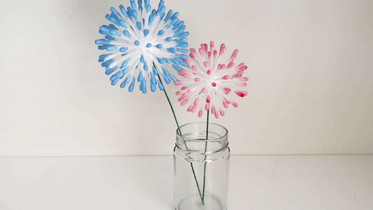 Easy Flower Making Using Earbuds | Flower Craft Ideas | DIY Home Decor ...
