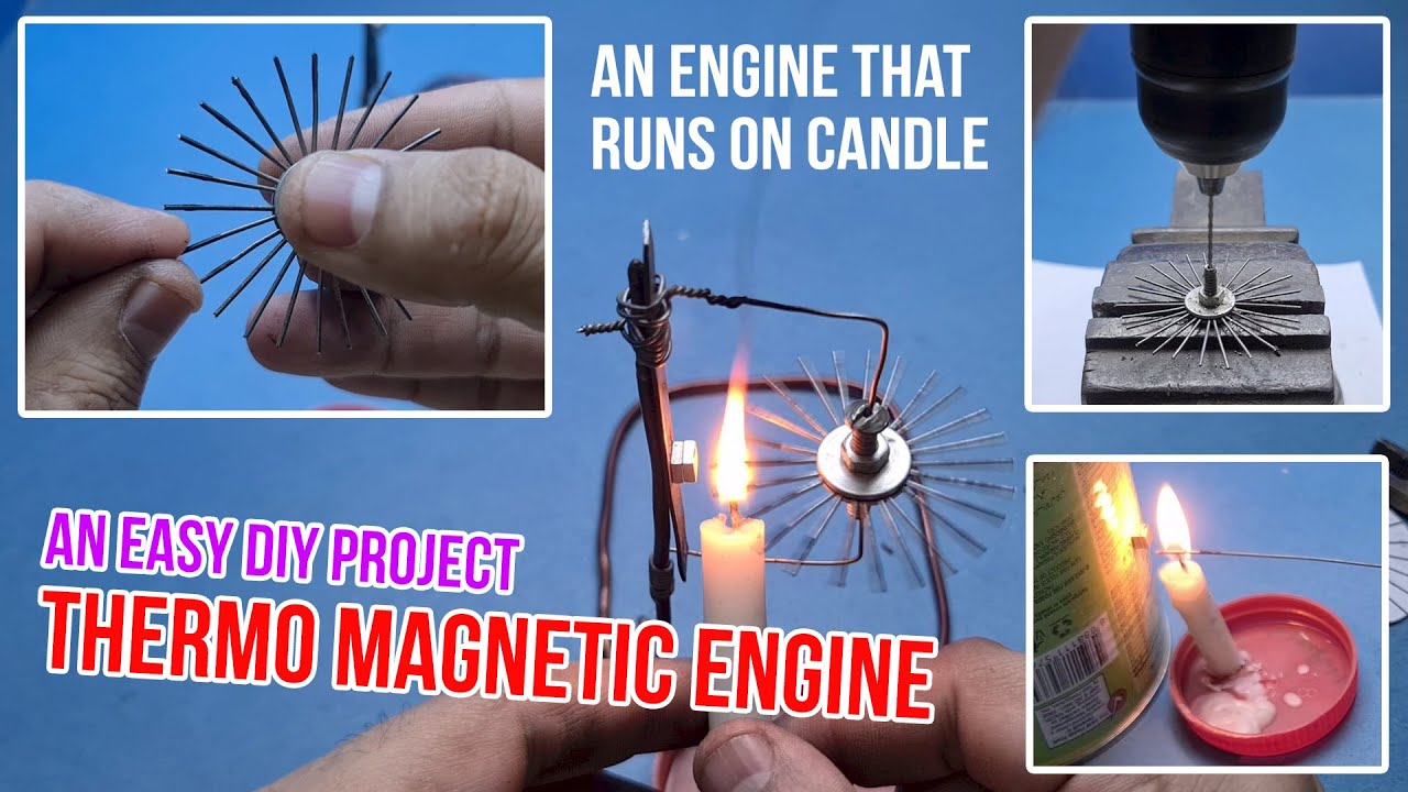 DIY Thermo Magnetic Engine (Candle Powered) - YouTube