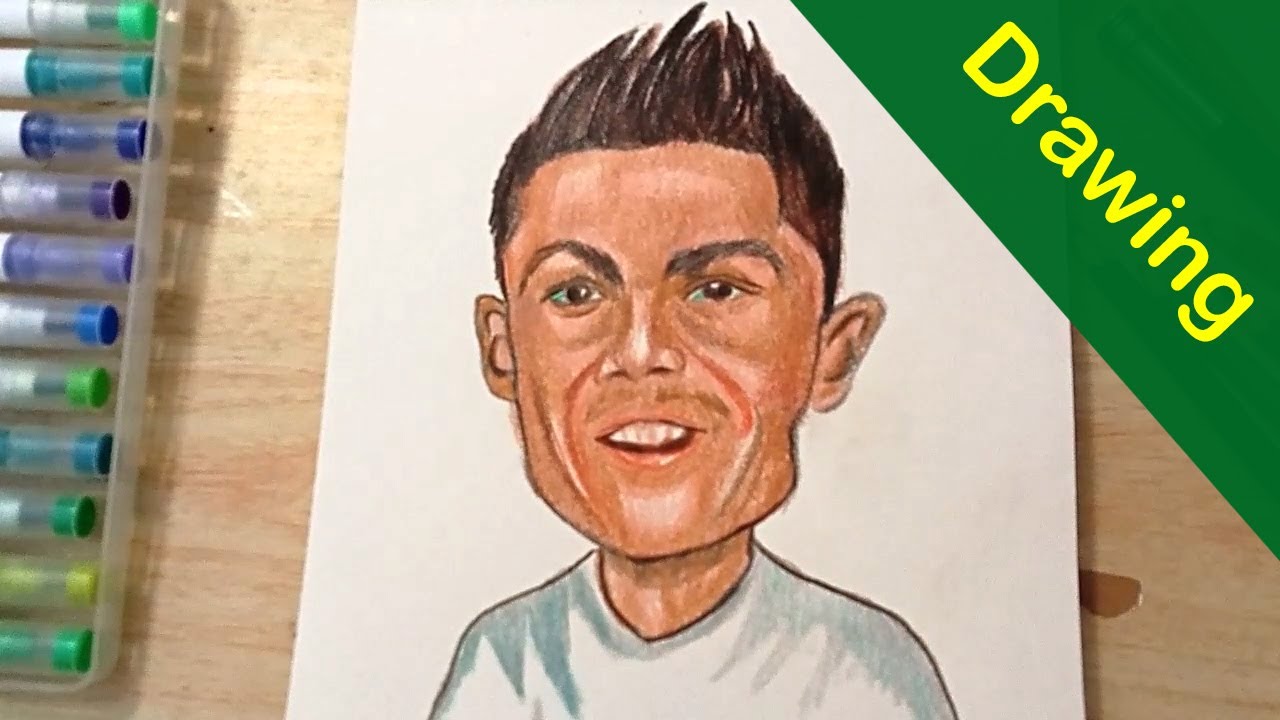 Cartoon drawing/How to draw Cartoon/ Cristiano Ronaldo/colored pencils ...