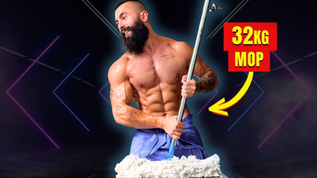 Anatoly Gym Pranks with the heaviest mop in the world - YouTube