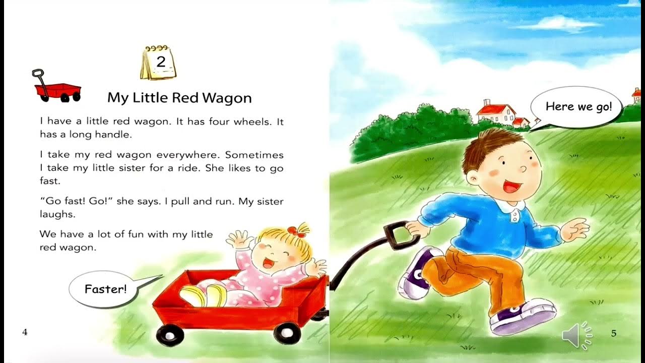 For beginners| One story a day| Book 2 - 2 My Little Red Wagon - YouTube
