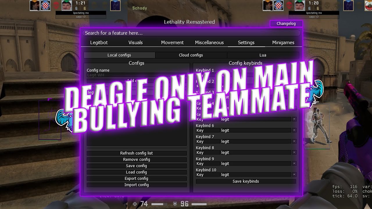 Cheating On Main and Bullying Teammates | Lethality.io | CS:GO Hacking ...