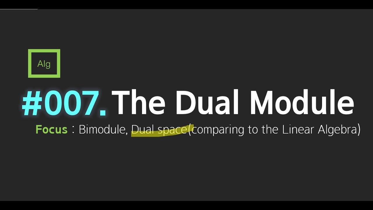 The Dual Module - YouTube