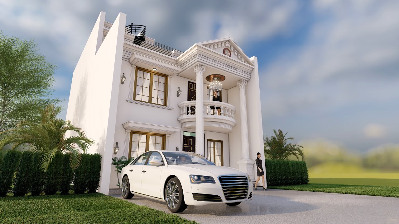 Neo Classical Home Design For Simara Bara 23 x 40 - YouTube
