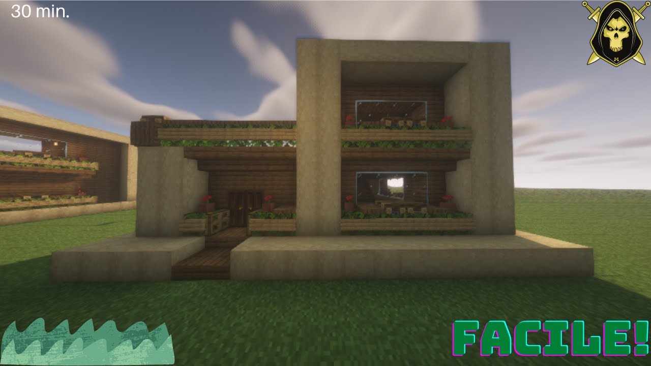 Casa moderna in legno, Minecraft ita - YouTube