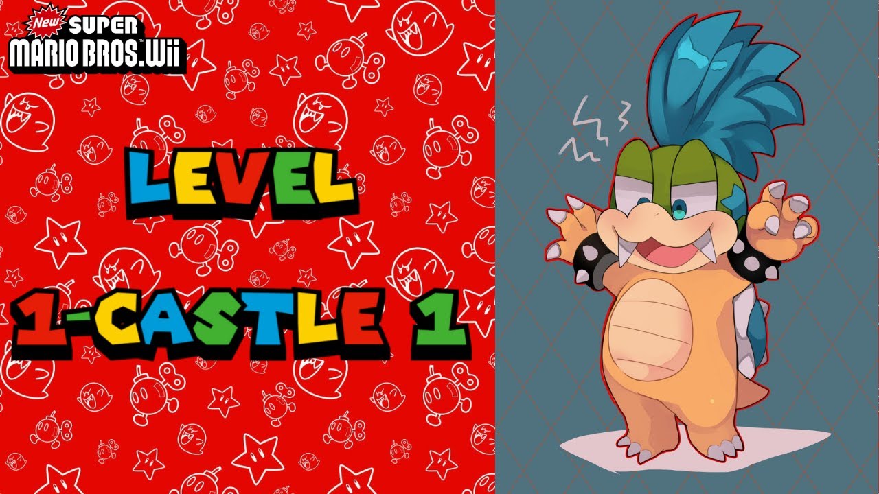 New Super Mario Bros. Wii - Level 1-Castle 1 Gameplay | All Golden ...