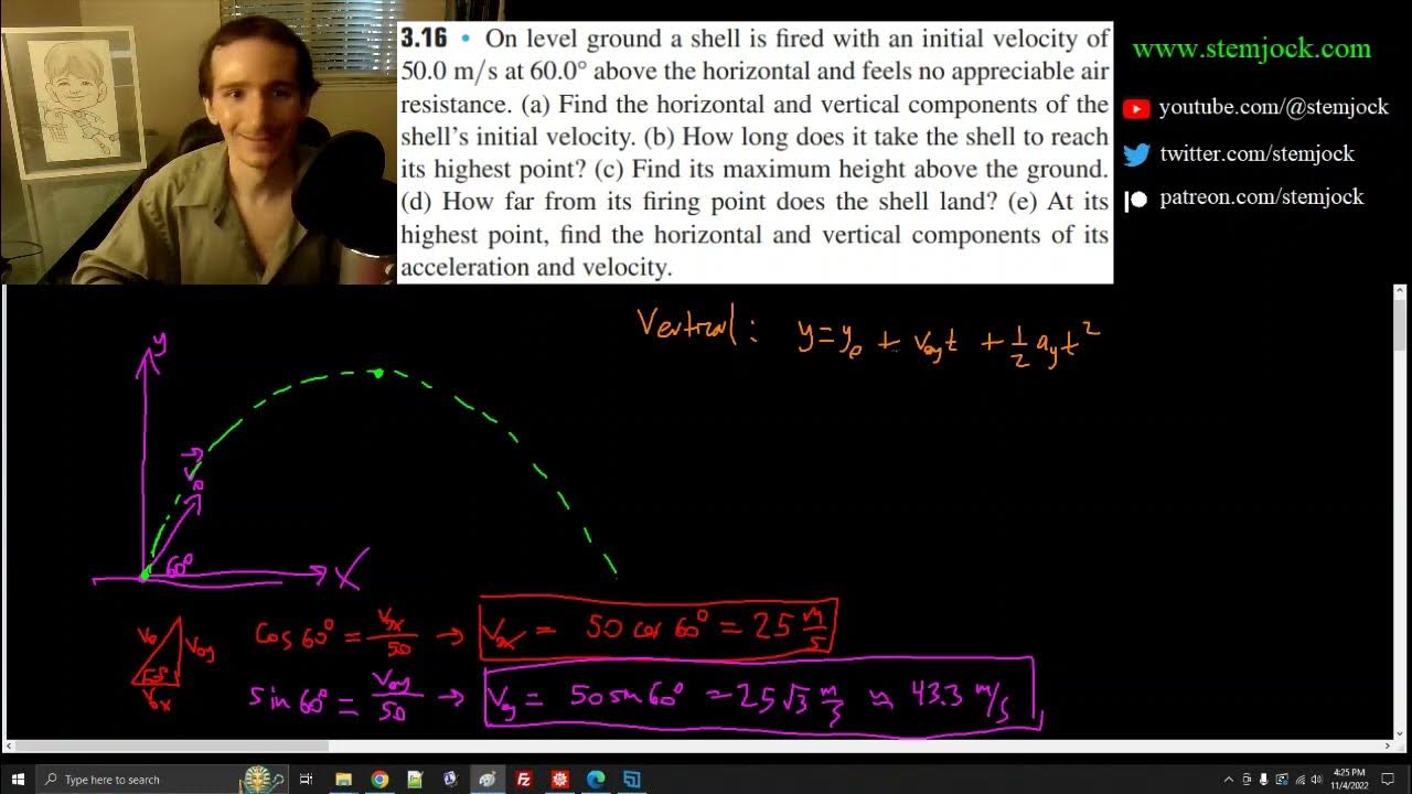 Physics - Projectile Motion - Practice Problem 5 - YouTube