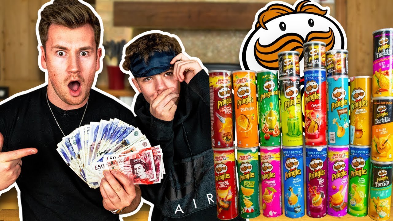 BROTHERS TRY EVERY FLAVOUR OF PRINGLES BLINDFOLDED - £1,000 PRIZE MONEY ...