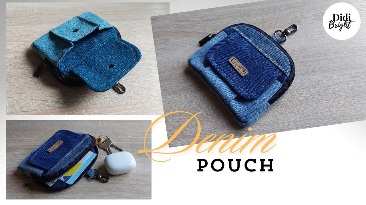 DIY Denim Zipper Pouch sewing Tutorial. How to make a pouch out of old ...