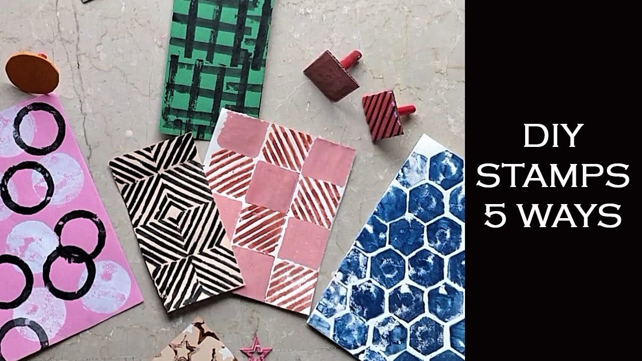 DIY STAMPS||HANDMADE BOOK COVERS,BOOKMARKS|| 5MIN CRAFTS ||EASY TO MAKE ...