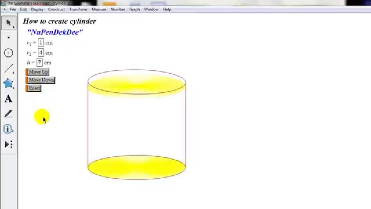 How to create cylinder in GSP5 - YouTube