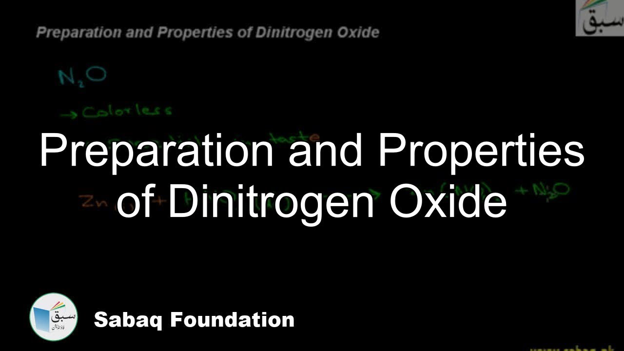 Preparation and Properties of Dinitrogen Oxide, Chemistry Lecture ...