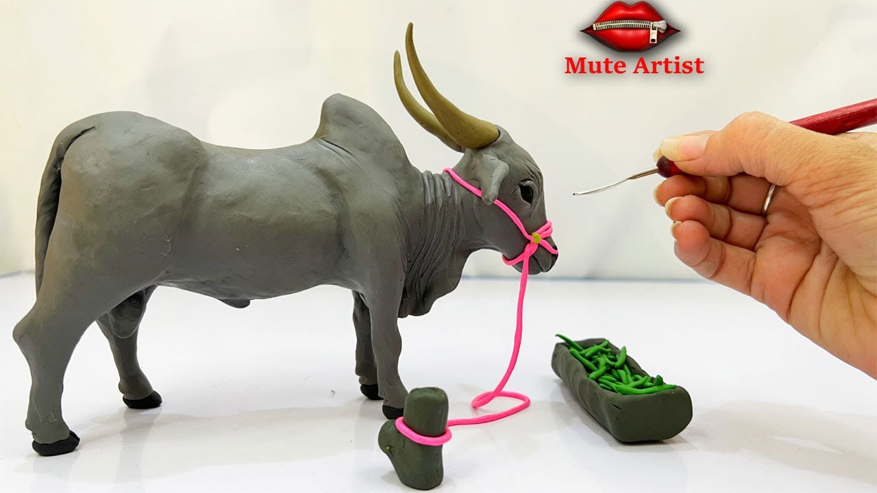 How to Make a Realistic Bull with Clay | Easy DIY Animal Sculpture ...