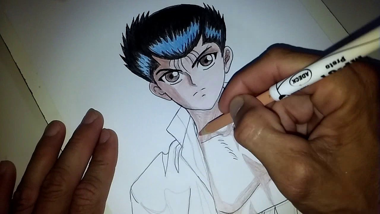desenhando yusuke urameshi do anime yu yu hakusho drawing yusuke ...