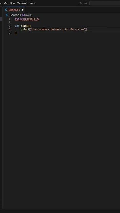 To display even numbers from 1 to 100 by using C Program. #programming #youtubeshorts # ...