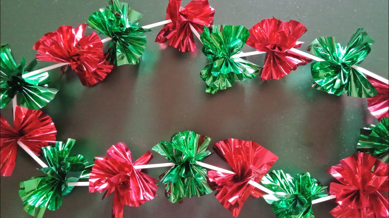 EASY GARLAND MAKING WITH SHINING PAPER - YouTube