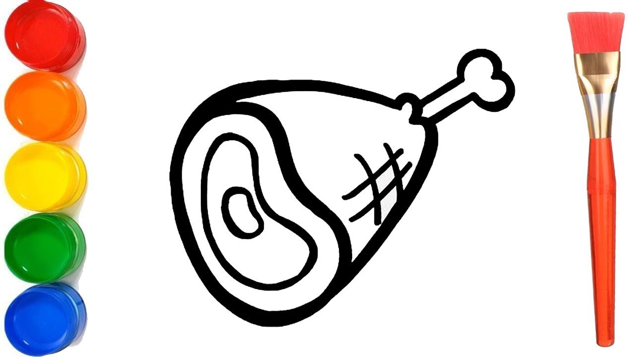 How to draw FOOD FOR CHILDREN and color it with a FELT-TIP PEN? - YouTube