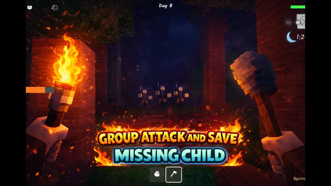 Group Attack Survival While Saving a Child Roblox 99 Nights - YouTube